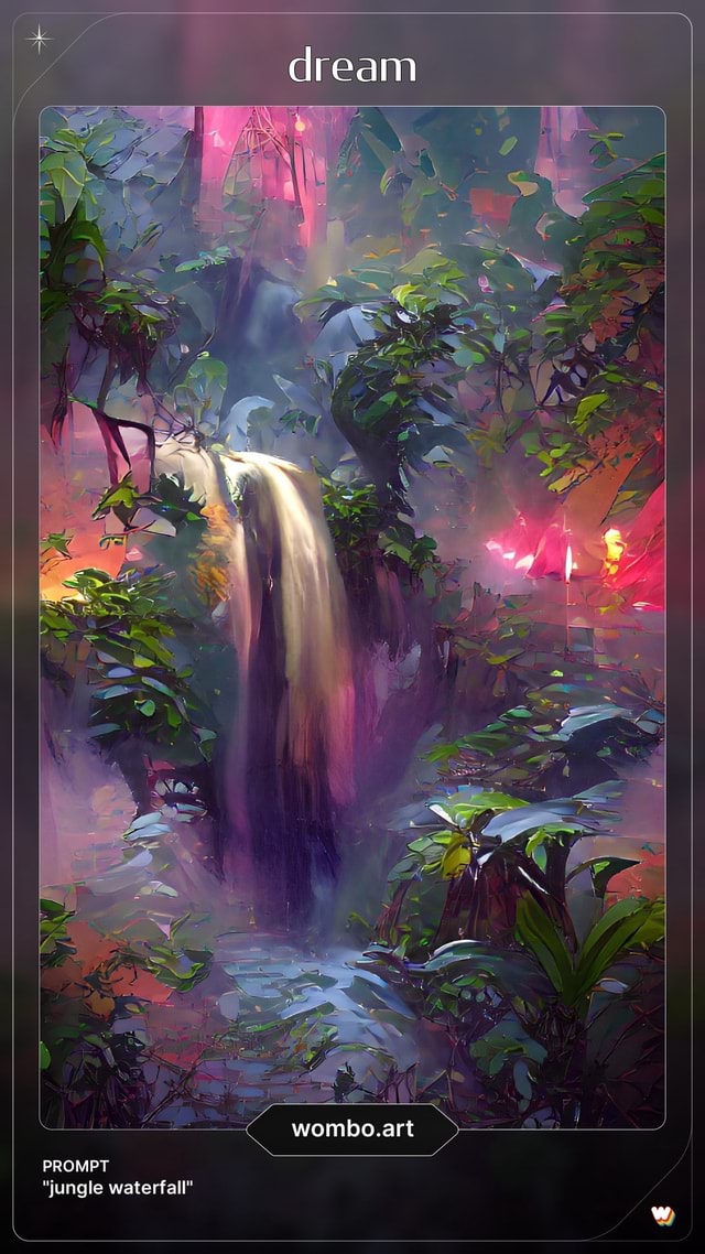 PROMPT "jungle waterfall" dream wombo.art - iFunny