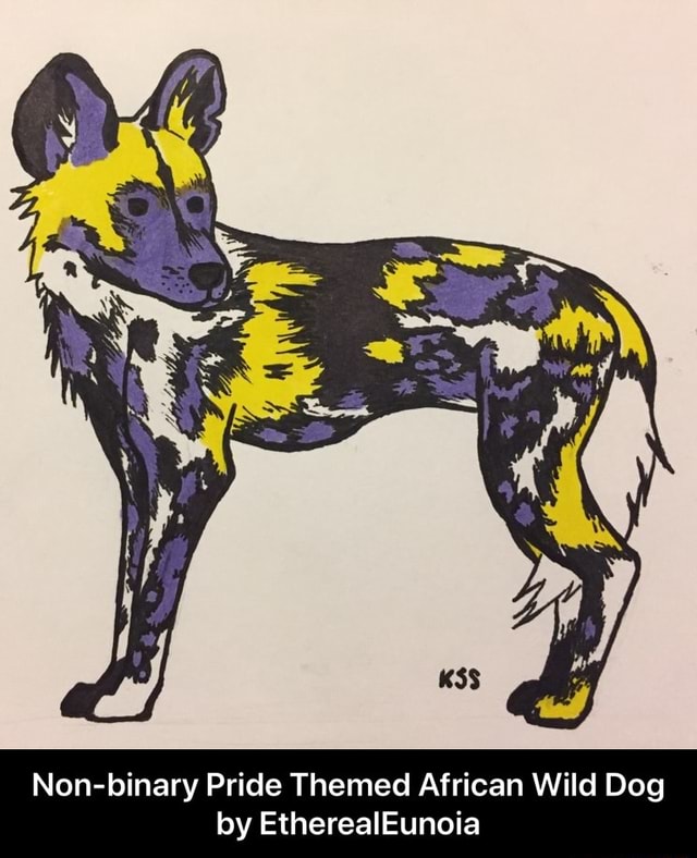 Non-binary Pride Themed African Wild Dog by EtherealEunoia - Non-binary ...