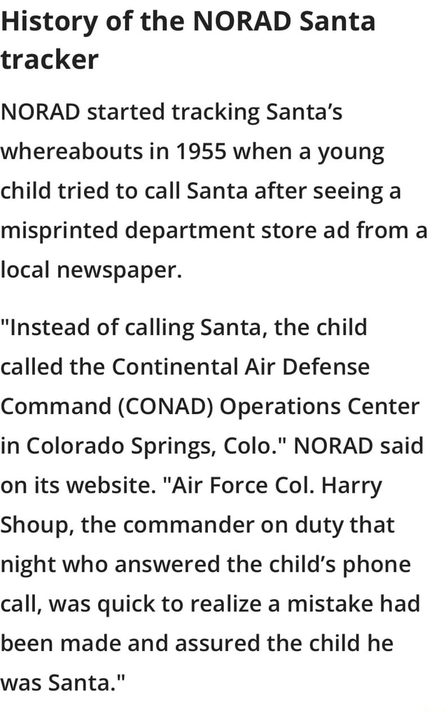 History of the NORAD Santa tracker NORAD started tracking Santa's ...