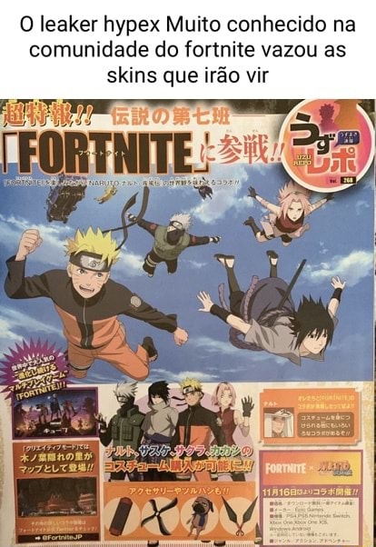 O leaker hypex Muito conhecido na comunidade do fortnite vazou as skins ...