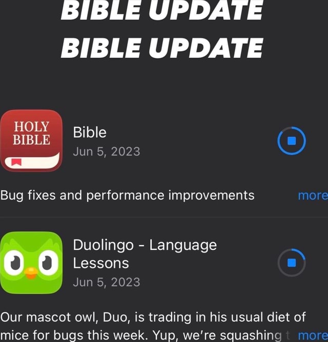 BIBLE UPDATE BIBLE UPDATE HOLY Bible BIBLE Jun 5, 2023 Bug fixes and ...