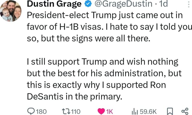 Dustin Grage @ @GrageDustin President-elect Trump just came out in ...
