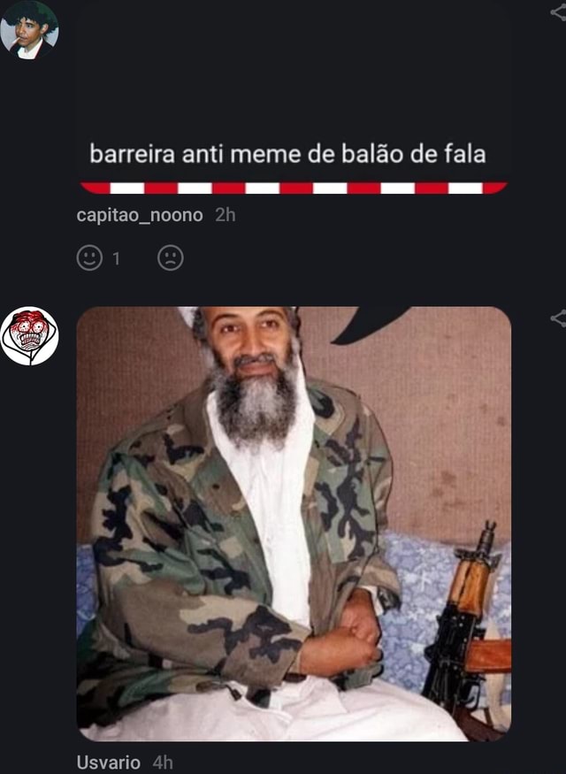 Barreira anti meme de balão de fala capitao noono Usvario - iFunny