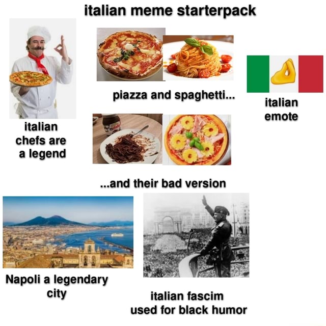 Italian meme starterpack piazza and spaghetti... emote italian chefs ...