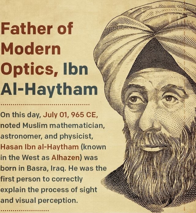 Father of Modern Optics, Ibn Al-Haytham On this day, July 01, 965 CE ...