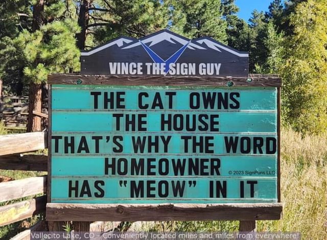 THE. CAT 'OWNS HAT'S WHY THE WORD HOMEOWNER ....is HAS "MEOW" IN IT ...