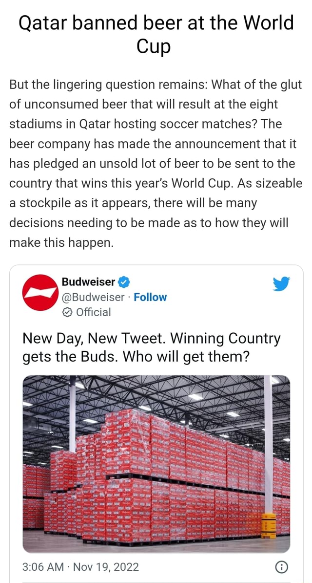 Qatar banned beer at the World Cup But the lingering question remains ...