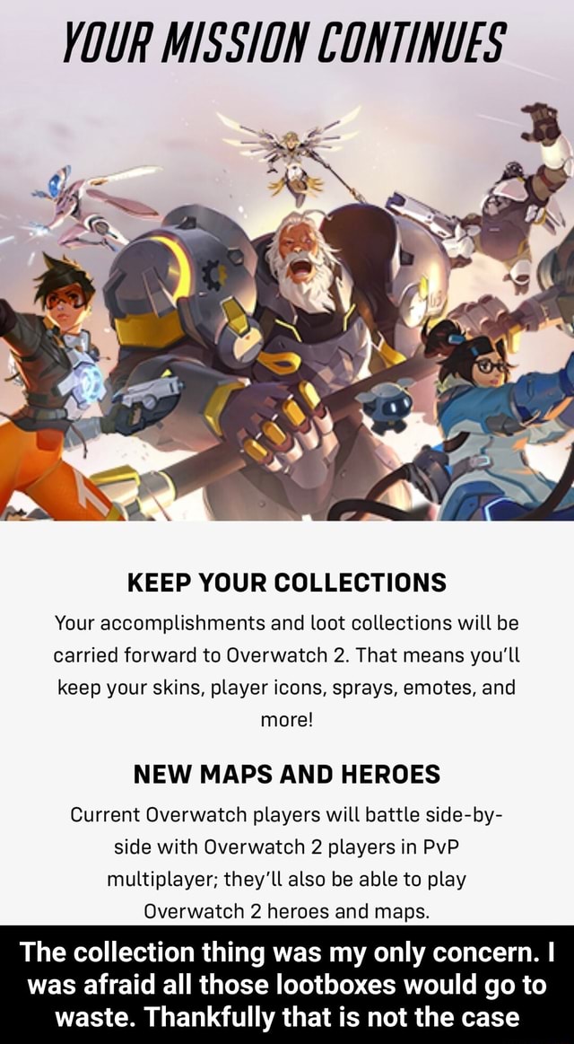 KEEP YOUR COLLECTIONS Your accomplishments and loot collections will be ...