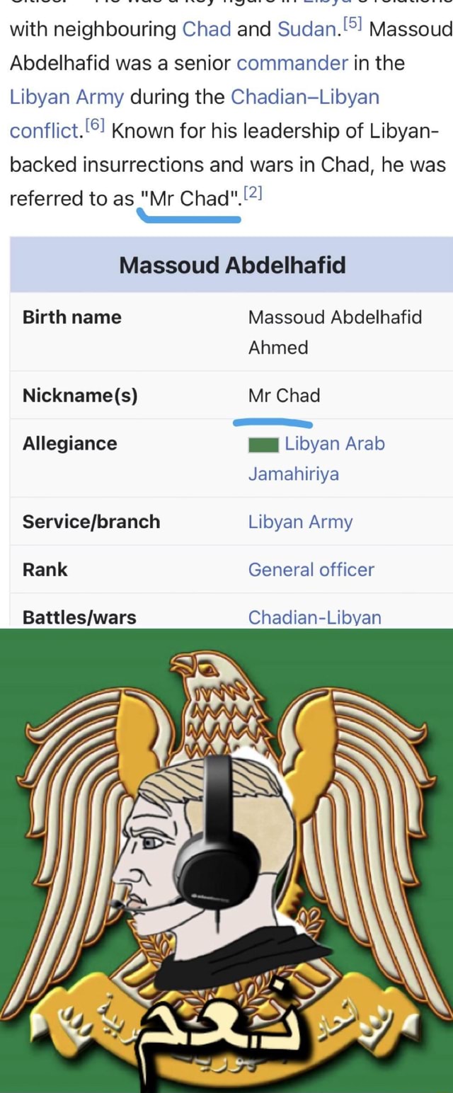 With neighbouring Chad and Sudan.'*! Massoud Abdelhafid was a senior ...