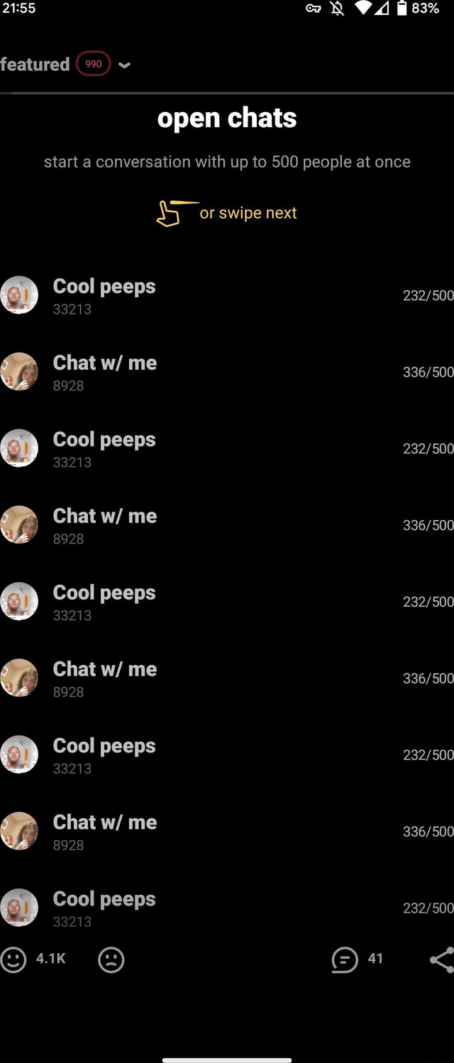 Featured ~ VA 83% open chats start a conversation with up to 500 people ...