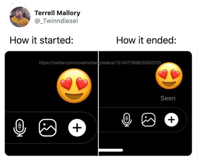 Terrell Mallory @_Twinndiesel How it started: How it ended: 407 ...