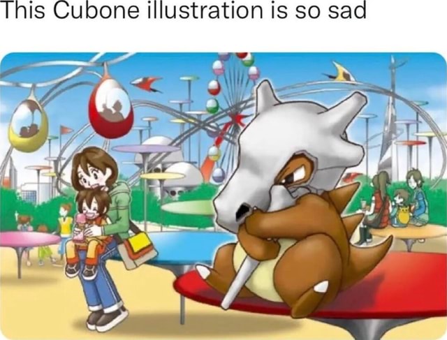 This Cubone illustration is so sad - iFunny