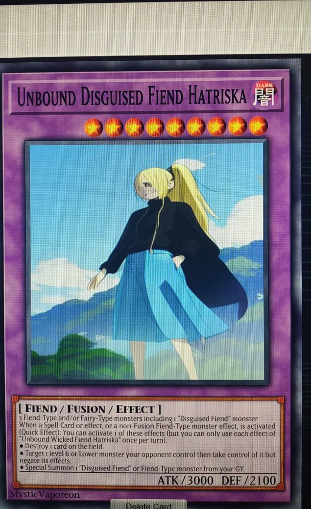 UNBOUND DISCUISED FIEND I FIEND / FUSION / EFFECT 3 Type and 'or Fairy ...