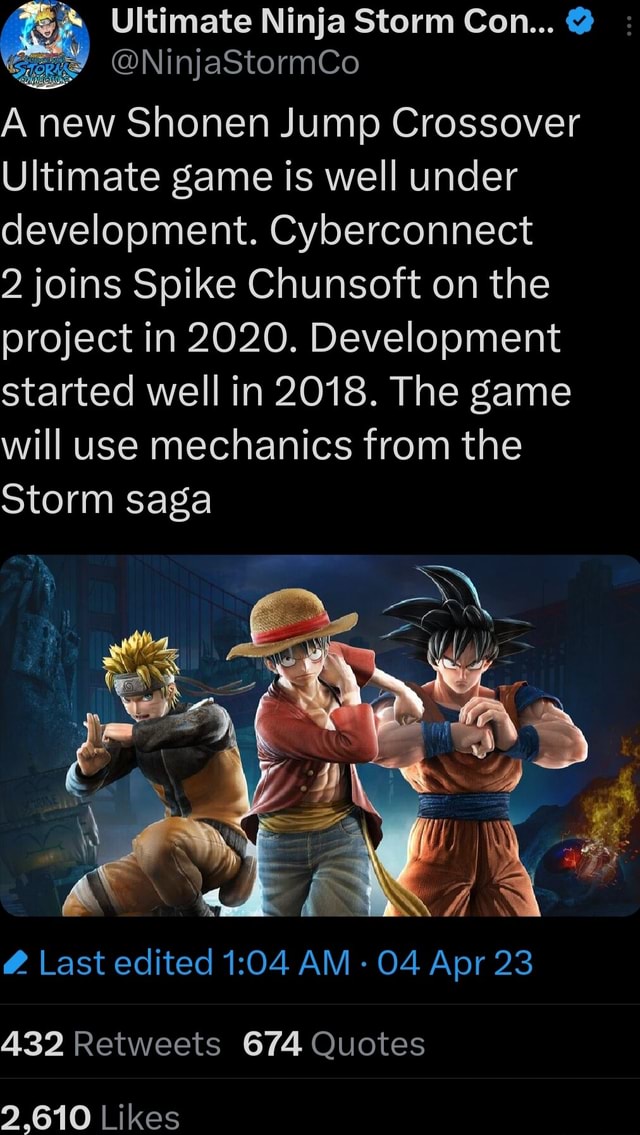 A new Shonen Jump Crossover Ultimate game is well under development ...