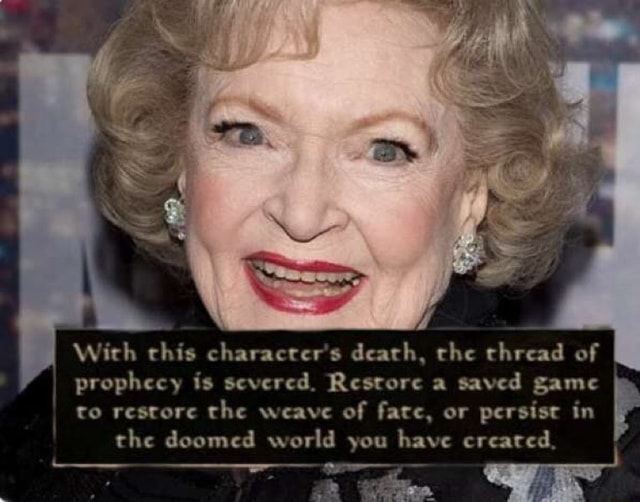 With chis character's death, the thread of prophecy is severed. Restore ...