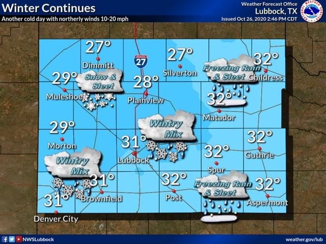 'Weather Forecast Office Winter Continues Lubbock, TX Another cold day ...