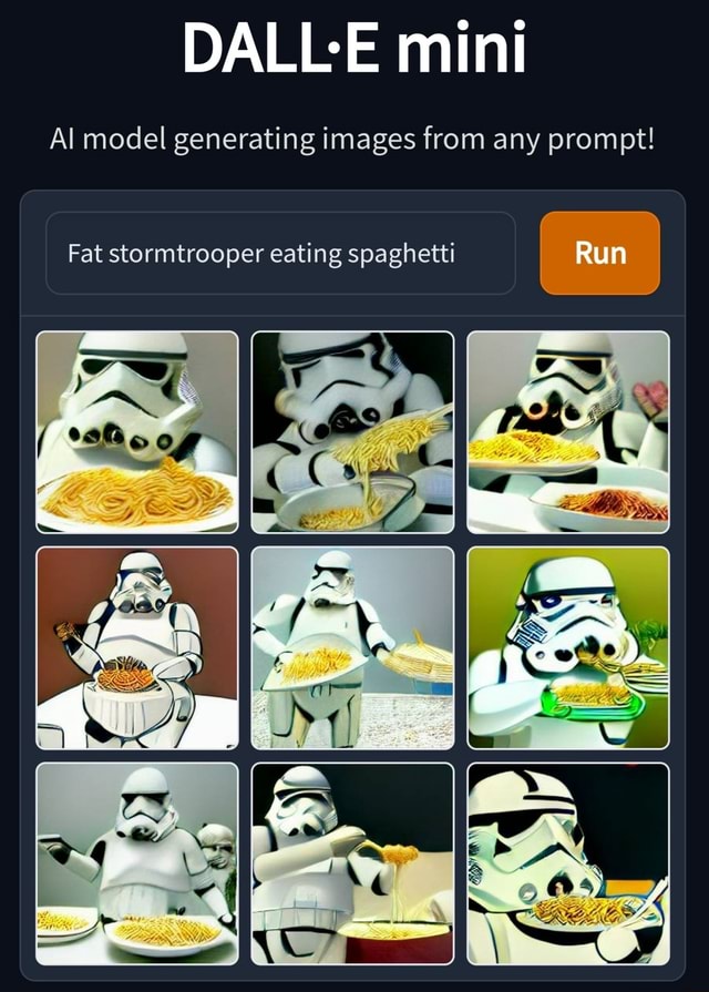 Mini Al model generating images from any prompt! Fat stormtrooper ...