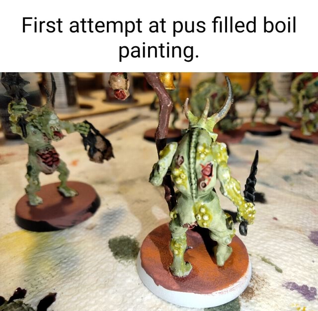 First attempt at pus filled boil painting. - iFunny