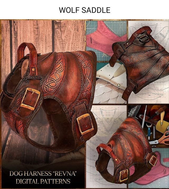 WOLF SADDLE DOG HARNESS "REV DIGITAL PATTERNS - iFunny