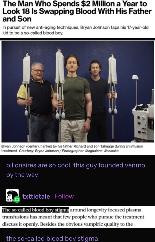 The Man Who Spends $2 Million a Year to Look 18 Is Swapping Blood With ...