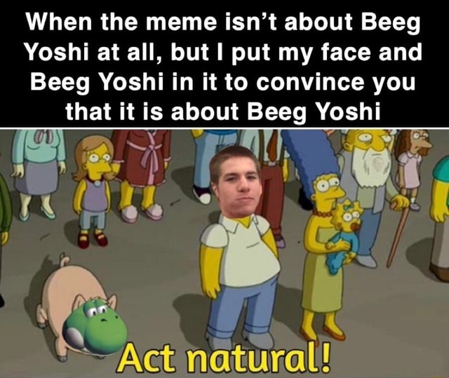 When the meme isn't about Beeg Yoshi at all, but I put my face and Beeg ...