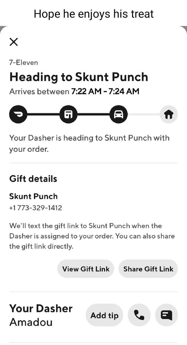 Hope he enjoys his treat 7-Eleven Heading to Skunt Punch Arrives ...