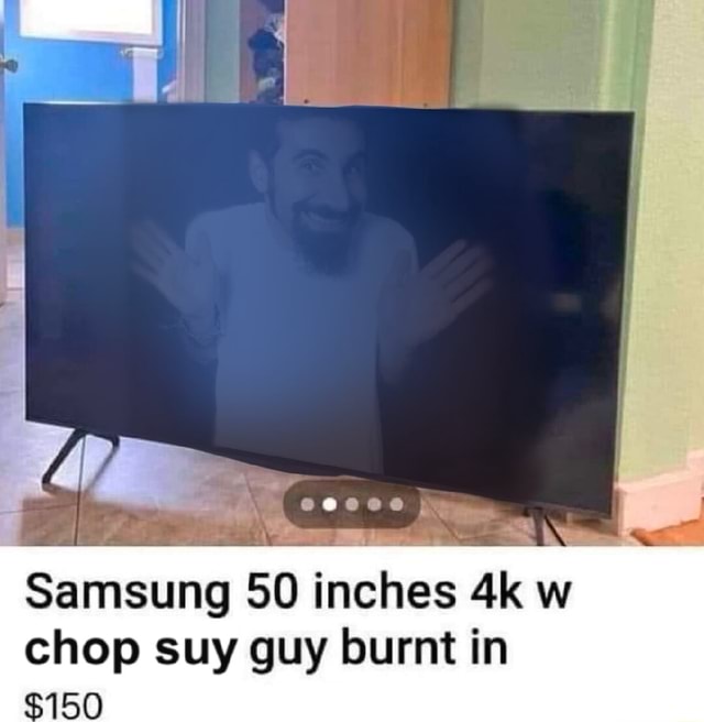 Samsung 50 inches w chop suy guy burnt in $150 - iFunny