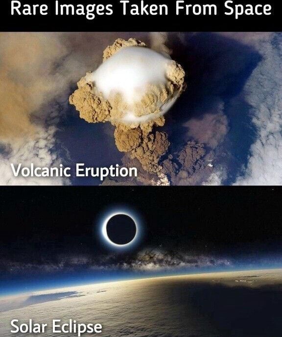 Rare Images Taken From Space Volcanic Eruption Solar Eclipse - America ...