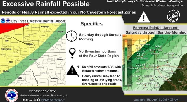 Excessive Rainfall Possible Day Periods Three of Excessive Heavy ...