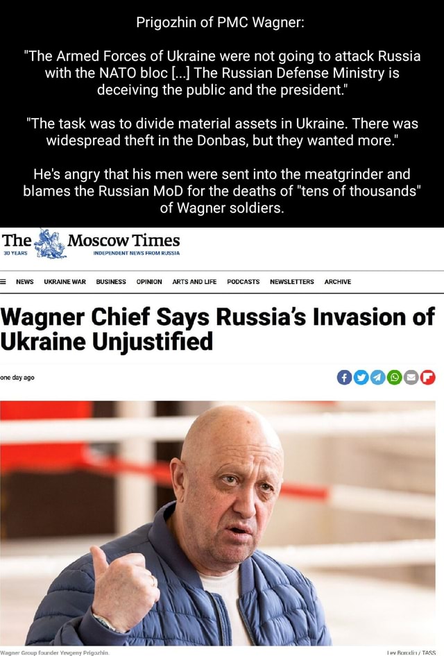 Prigozhin of PMC Wagner: "The Armed Forces of Ukraine were not going to ...
