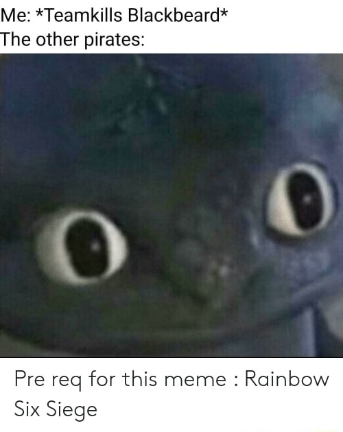 Me: *Teamkills Blackbeard* he other pirates: Pre req for this meme ...