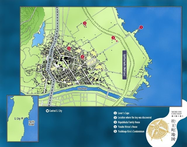 Pacific O centras. city Lover's Cape MORIOH CHO MAP Location where the ...