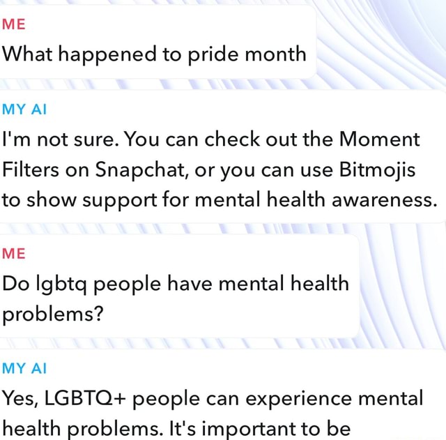 ME What happened to pride month MY Al I'm not sure. You can check out ...