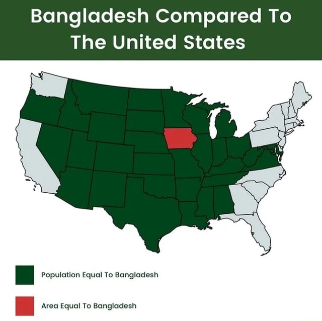 Bangladesh Compared To The United States Population Equal To Bangladesh ...