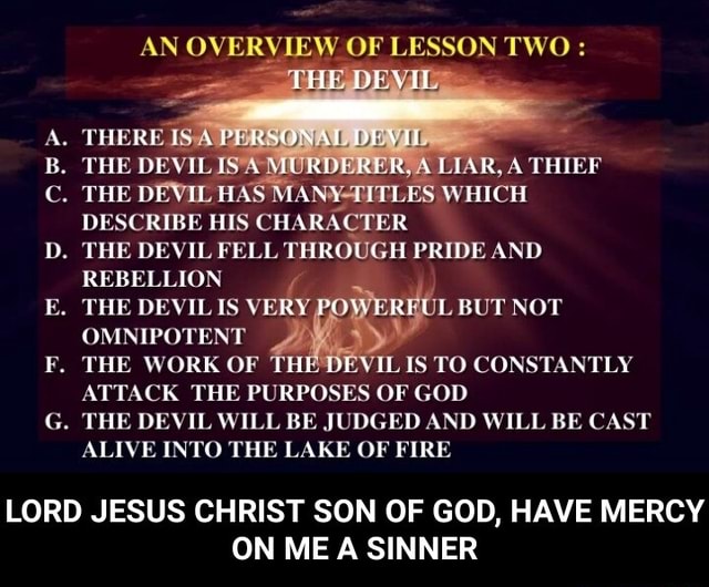 AN OVERVIEW OF LESSON TWO : THE B. THE DEVI MURDERER. LIAR, DESCRIBE ...