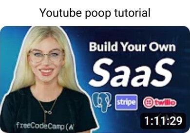 Tube poop tutorial Build Your Own SaaS (5} Ox - iFunny