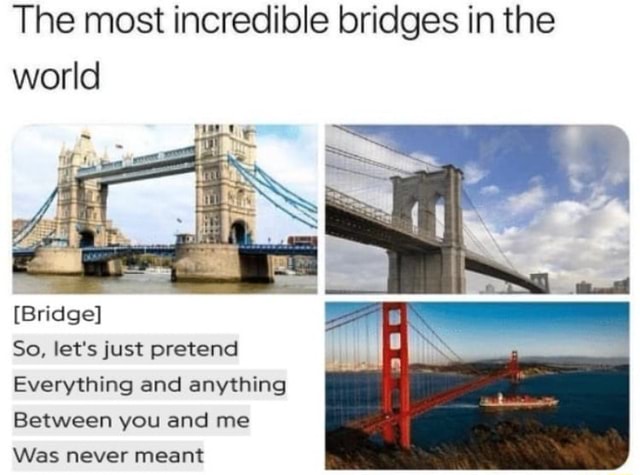 The most incredible bridges in the world [Bridge] So, let's just ...