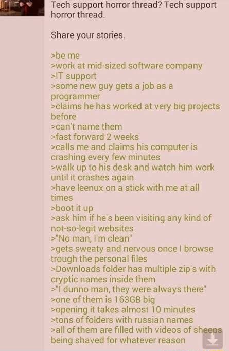 Tech support horror thread? Tech support horror thread. Share your ...