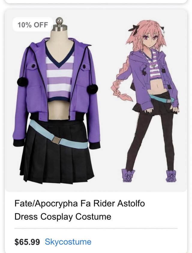 Fate/Apocrypha Fa Rider Astolfo Dress Cosplay Costume $65.99 Skycostume ...