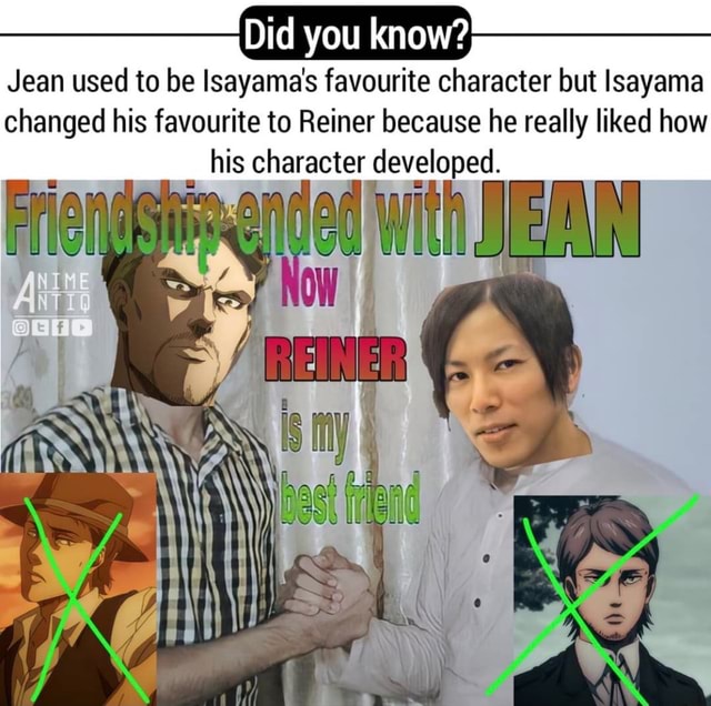 Did you know? Jean used to be Isayama's favourite character but Isayama ...