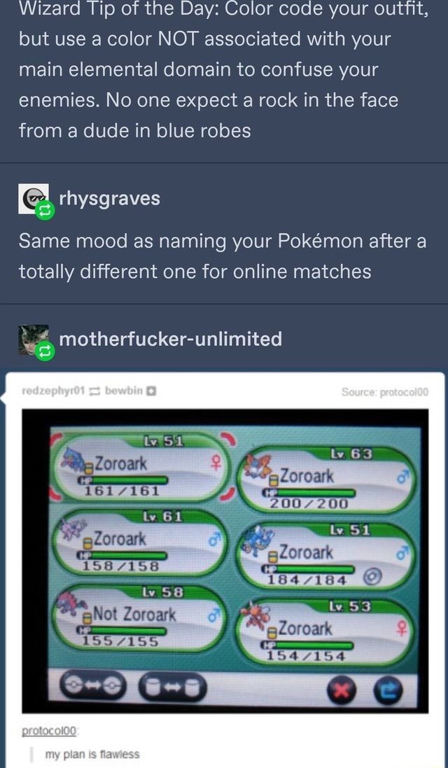 Wizard Tip of the Day: Color code your outfit, but use a color NOT ...