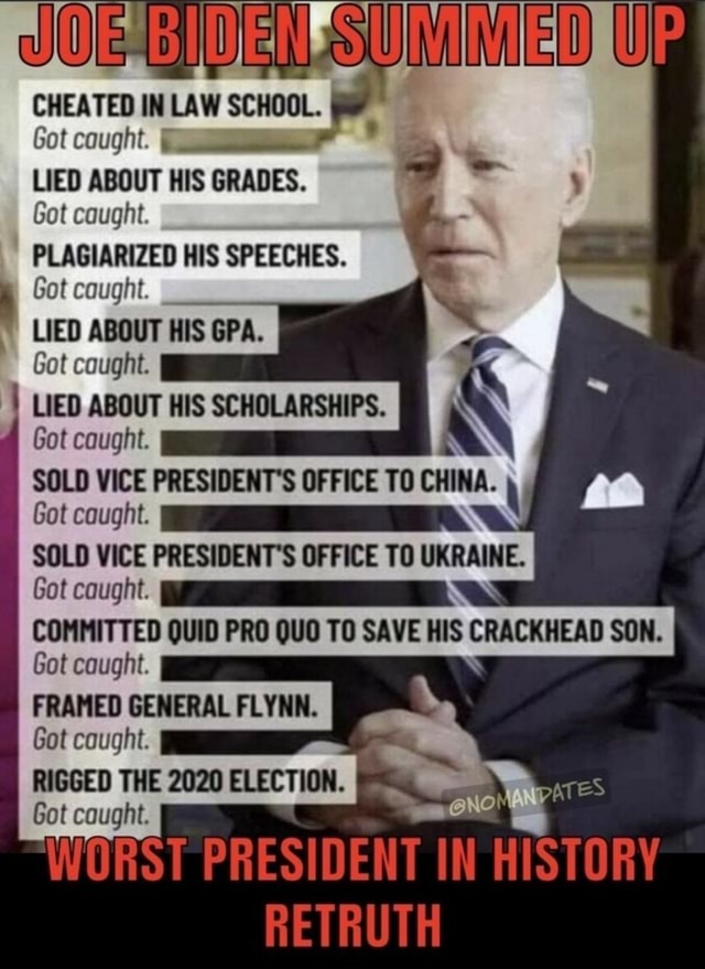 CHEATED IN LAW SCHOOL. Got caught. LIED ABOUT HIS GRADES. Got caught ...