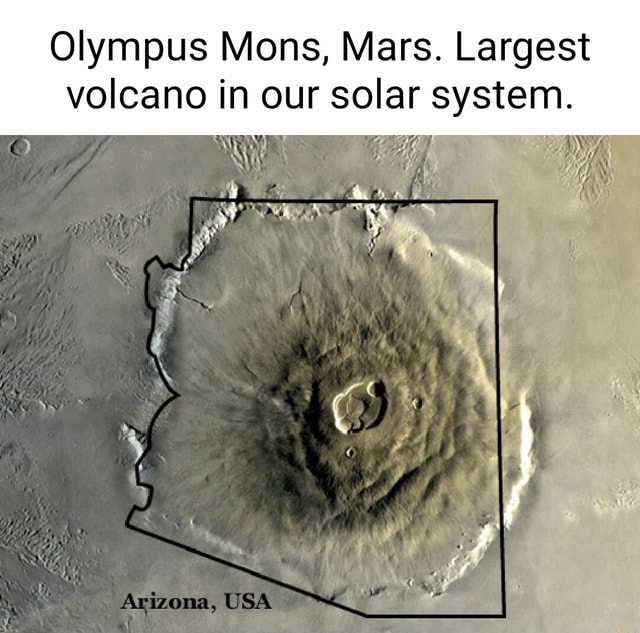 Olympus Mons, Mars. Largest volcano in our solar system. - iFunny