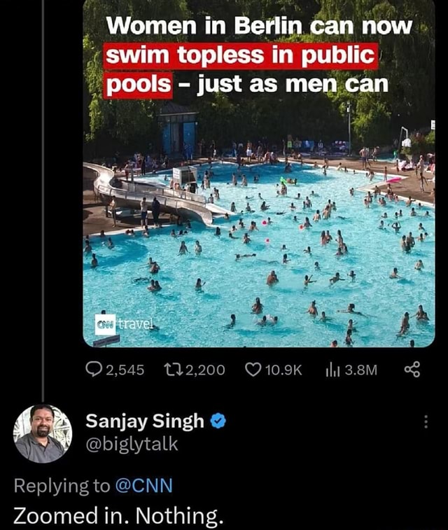 Women in Berlin can now swim topless in public pools - just as men can ...