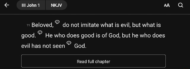 Il John 1 NKJV AA Beloved, do not imitate what is evil, but what is ...
