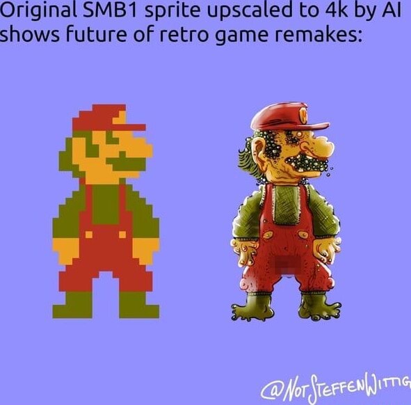 Original SMB1 sprite upscaled to Dy Al shows Future of retro game ...