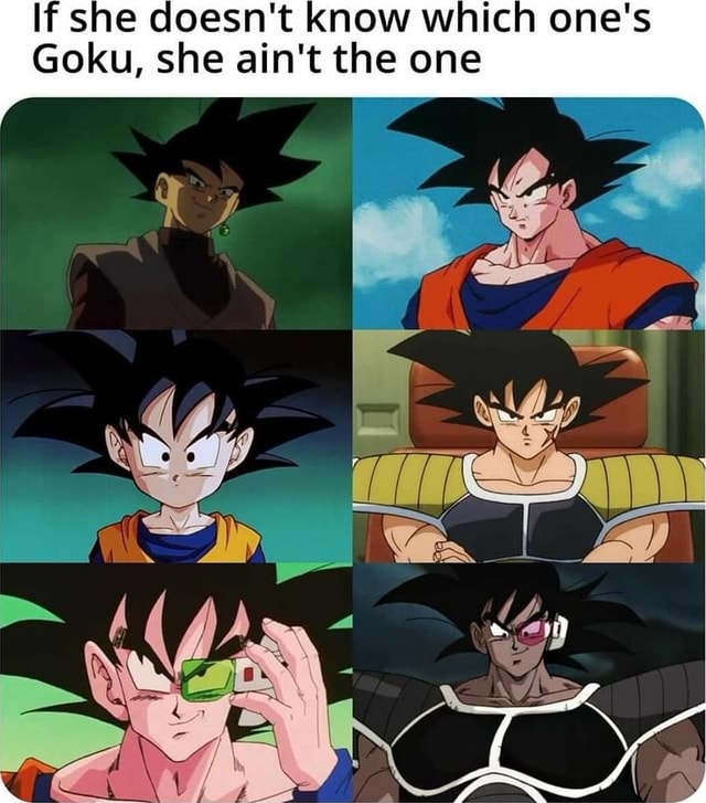 If she doesn't know which one's Goku, she ain't the one - iFunny