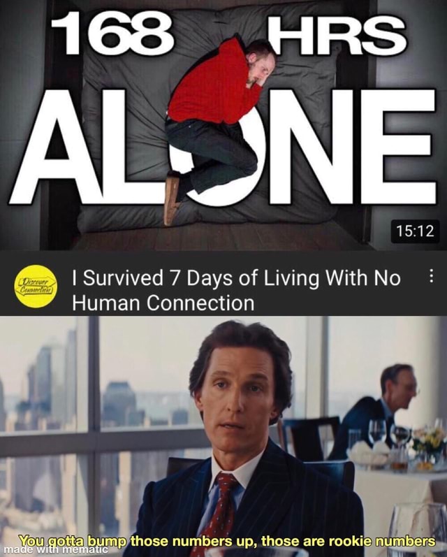 168 AL- ONE I Survived 7 Days of Living With No Human Connection You ... 168 AL- ONE I Survived 7 Days of Living With No Human Connection You ...