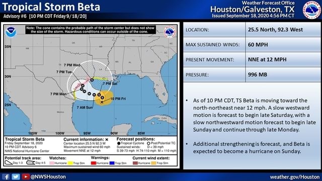 Tropical Storm Beta Tropical Storm Current information: Forecast ...