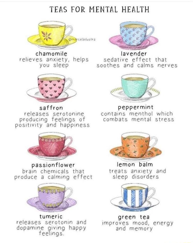 TEAS FOR MENTAL HEALTH chamomile relieves anxiety, helps you sleep ...